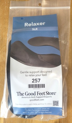 The Good Feet Store Arch Support Insert Relaxer SLR - Black - 257 - New ...