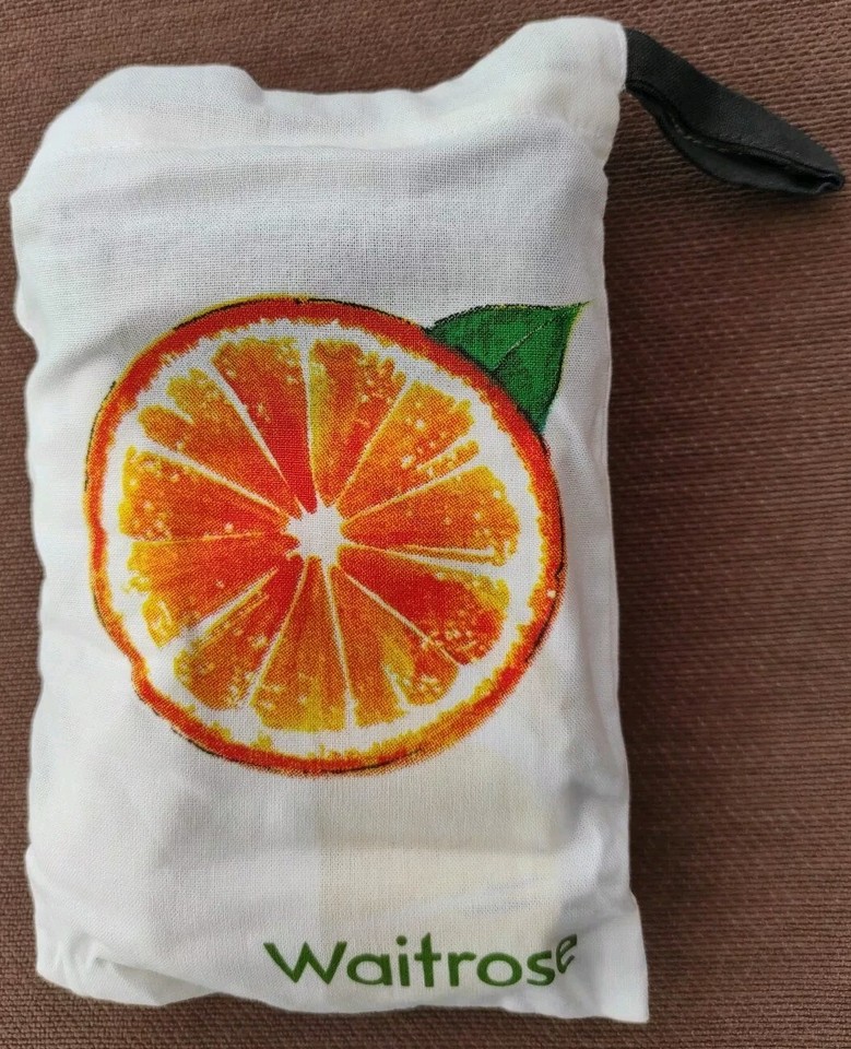 Waitrose Shopping Bag 100% Cotton Foldable Lemon Orange | eBay UK