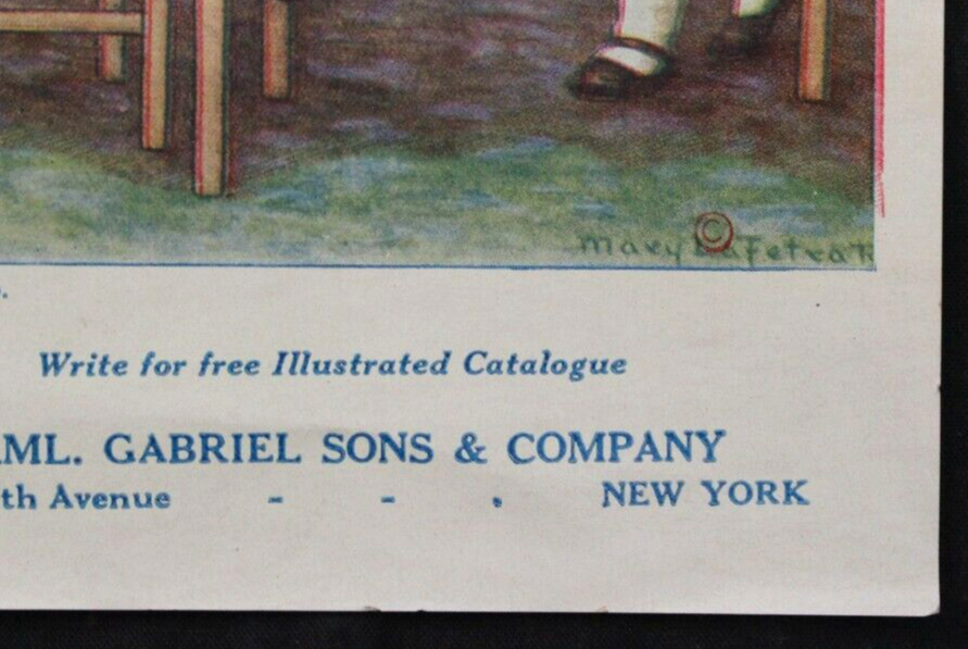 ANTIQUE SAMUEL GABRIEL SONS & CO. BOOKS TOYS BLOCKS GAMES UNUSED DECAL ...