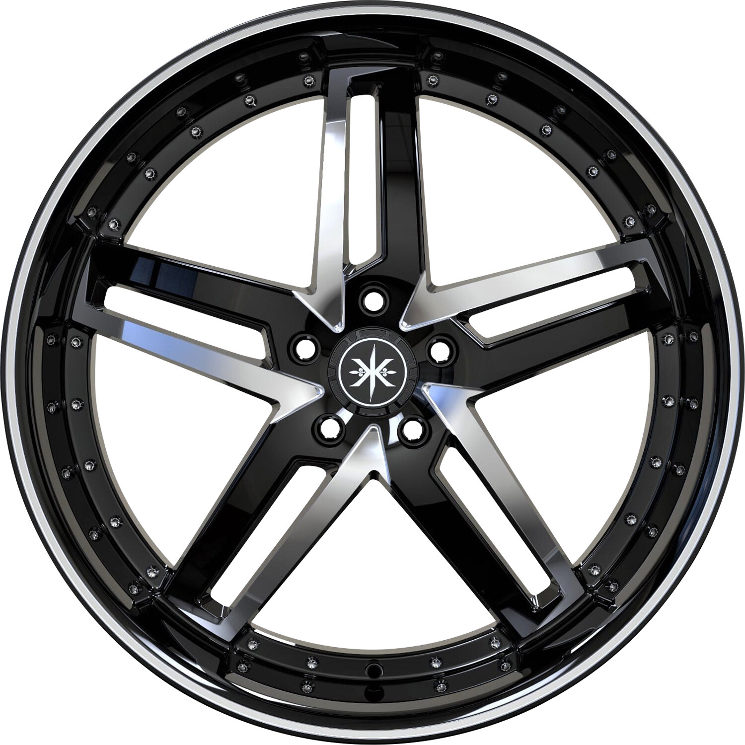 4 Wheels 22" Karma K16 22x9 5x114.3 Black Milled 35ET 74.1CB (K16 ...