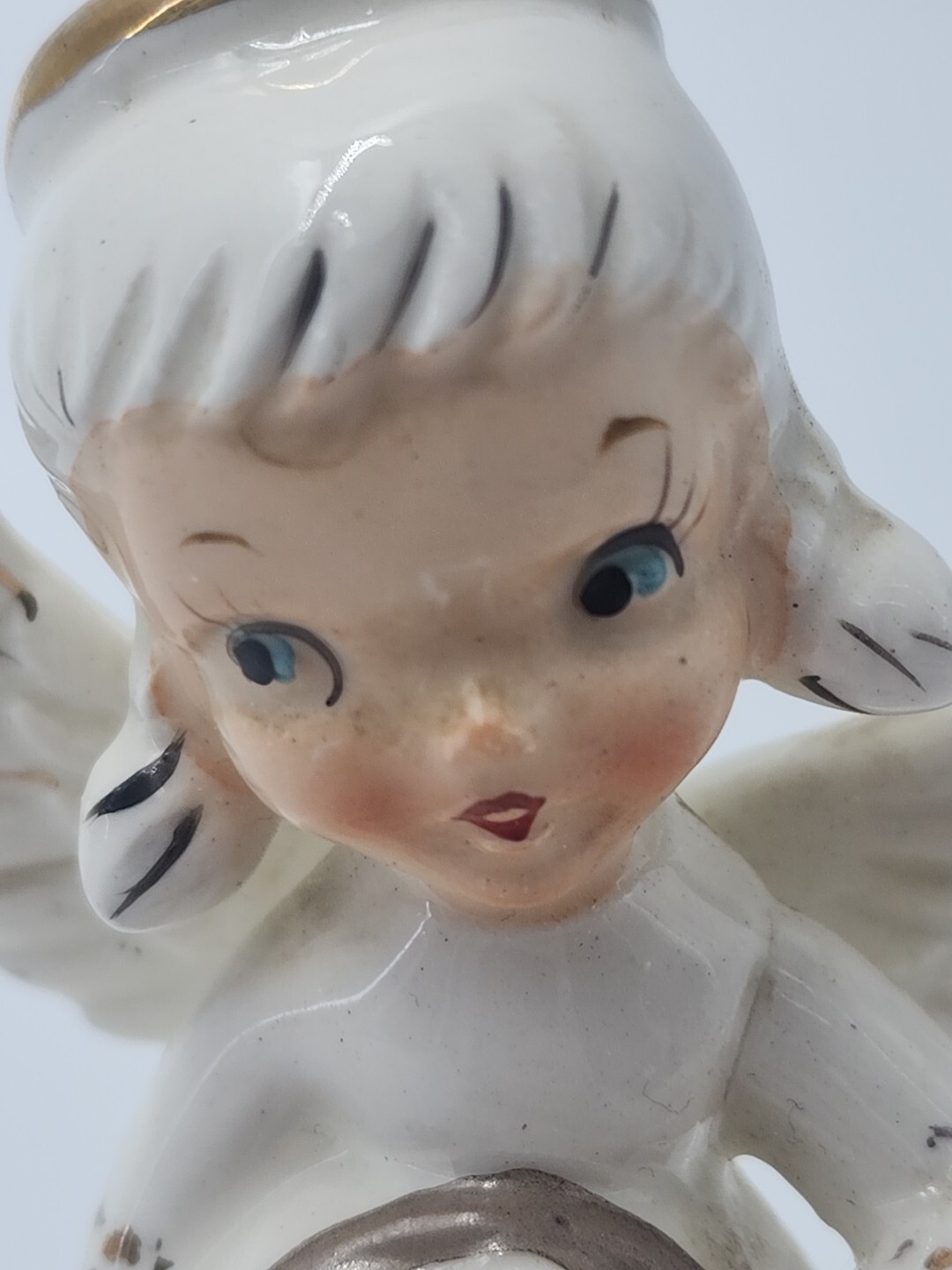HTF April Angel Figurine Holding Eggs Sad Bunny Rabbit Japan | eBay