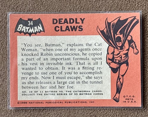 1966 Topps Batman Black Bat Card #34 Deadly Claws | eBay