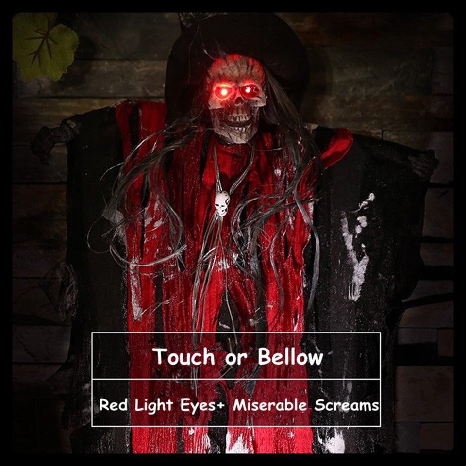 Halloween Prop Voice Activated Hanging Ghost Haunted House Decoration ...