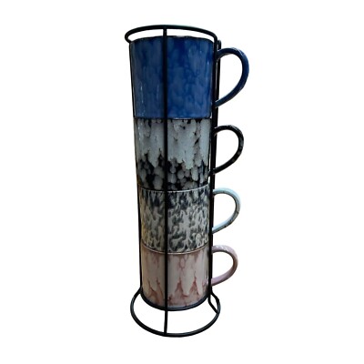 Jumbo Embossed Multi Stacking Mugs 4pk Stackable Mugs Set Matching one ...