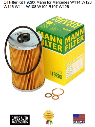 MANN Engine Oil Filter set w/Gasket #H929X for Mercedes-Benz W114/W123/W116/W111 | eBay