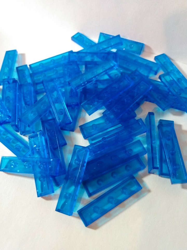Trans Blue 1X4 Tile #2431 — 50 Pieces —Custom & Compatible | eBay
