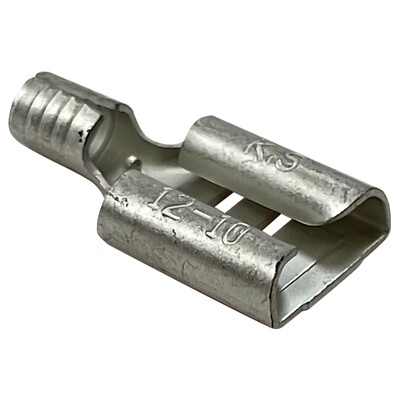 (100) Non Insulated Female 12-10 Gauge Quick Disconnect .375" Terminal ...