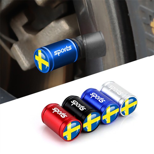 4x Sweden Sport Swedish Banner Flag Wheel Tire Caps Valve Stem Cover ...
