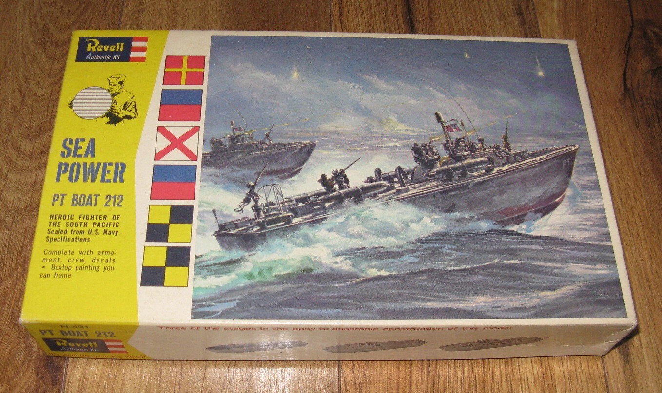 Vintage 1961 PT Boat 212 Torpedo Boat Revell Model Kit H-421:100 ...