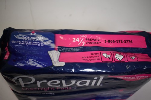 Prevail PVX-120 Incontinent 16" Long Overnight Pad For Women 60 Count ...