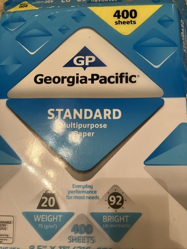 GEORGIA-PACIFIC COPY PRINTING PAPER LETTER 8.5 x 11 BRIGHT WHITE 400 ...