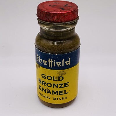 VTG Sheffield Gold Bronze Enamel Paint 1940s Toronto Canada Full Open ...