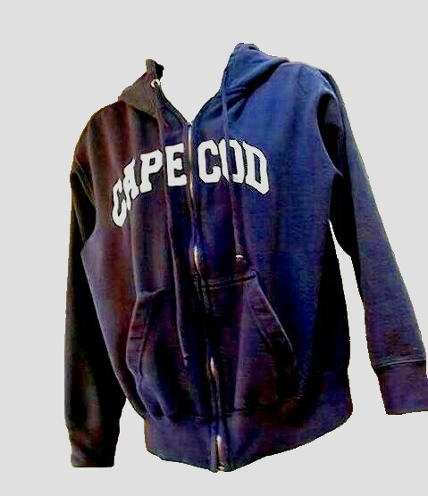 CAPE COD Zip-Up Navy Blue Hoodie Large Logo Jacket Sz S | eBay