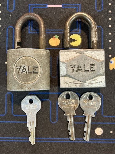 Lot of 2 Vintage Yale Lock With Original Keys Made USA Yale & Towne Mfg ...