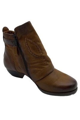 Miz Mooz Leather Wrapped Ankle Boots Mimic Hazelnut | eBay