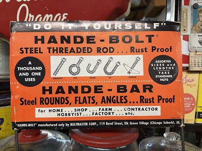 VINTAGE HARDWARE STORE HANDE-BOLT DISPLAY SIGN NON BLUEGRASS CRAFTSMAN ...