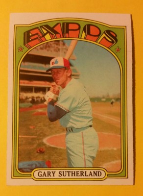 VINTAGE GARY SUTHERLAND #211 MONTREAL EXPOS * 1972 TOPPS MLB BASEBALL ...
