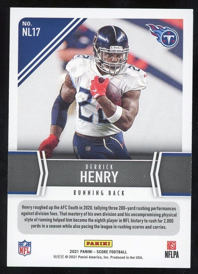 2021 Score Derrick Henry Next Level Stats Insert Tennessee Titans | eBay