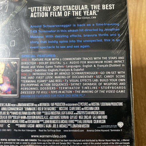 Terminator 3-Rise of the Machines (DVD, 2003, 2 Disc Full Screen ...