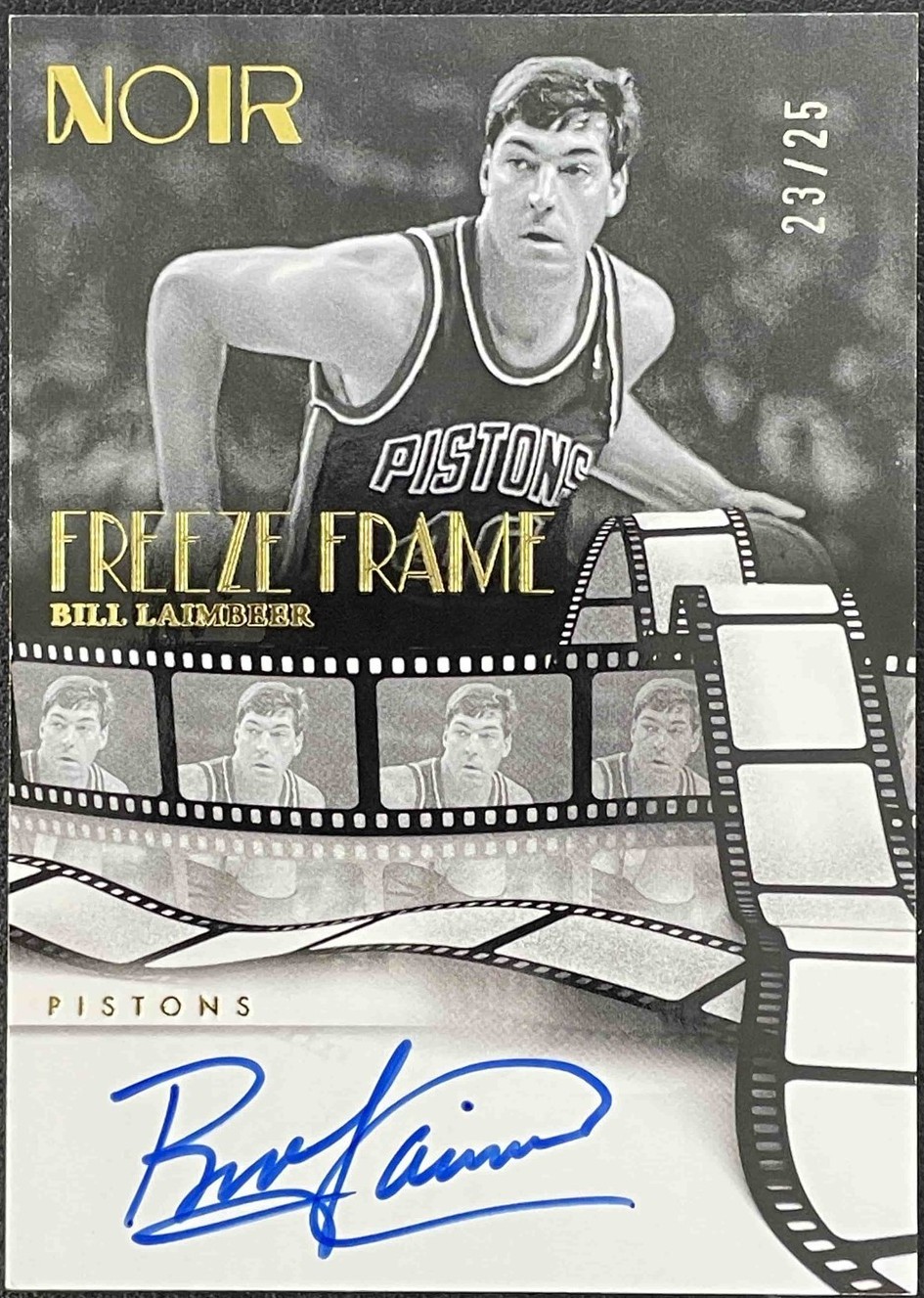 2024-25 Panini Noir - Freeze Frame Signatures Bill Laimbeer #FFS-17 ...