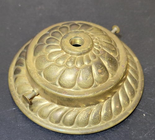 Antique Victorian Brass Lamp Part Oil lamp 4" & 3" Font Holder Cup w ...