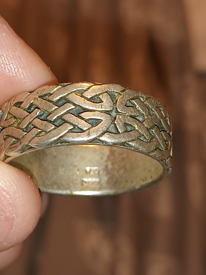 Vintage Sterling Silver Oxidized Celtic Knots Dragons Eternity Ring ...