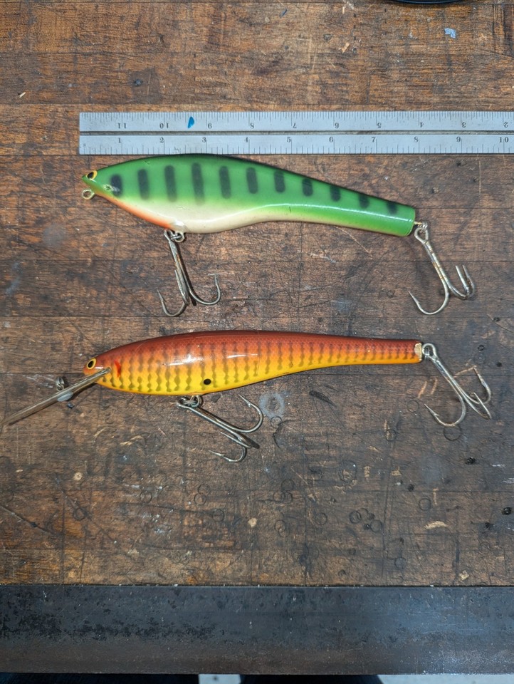 MUSKY MUSKIE PIKE PERCH BAGLEY FLAT 8 DB-08 BAIT FISHING LURES USED | eBay