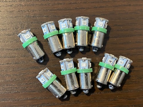 10 New Green Bayonet LED Lamp Light Bulbs 6v 6.3v 8v replace #47 #44 ...