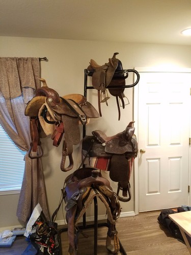 TITAN 4 Tier Saddle Rack Display Holder Horse Equestrian Storage Heavy ...