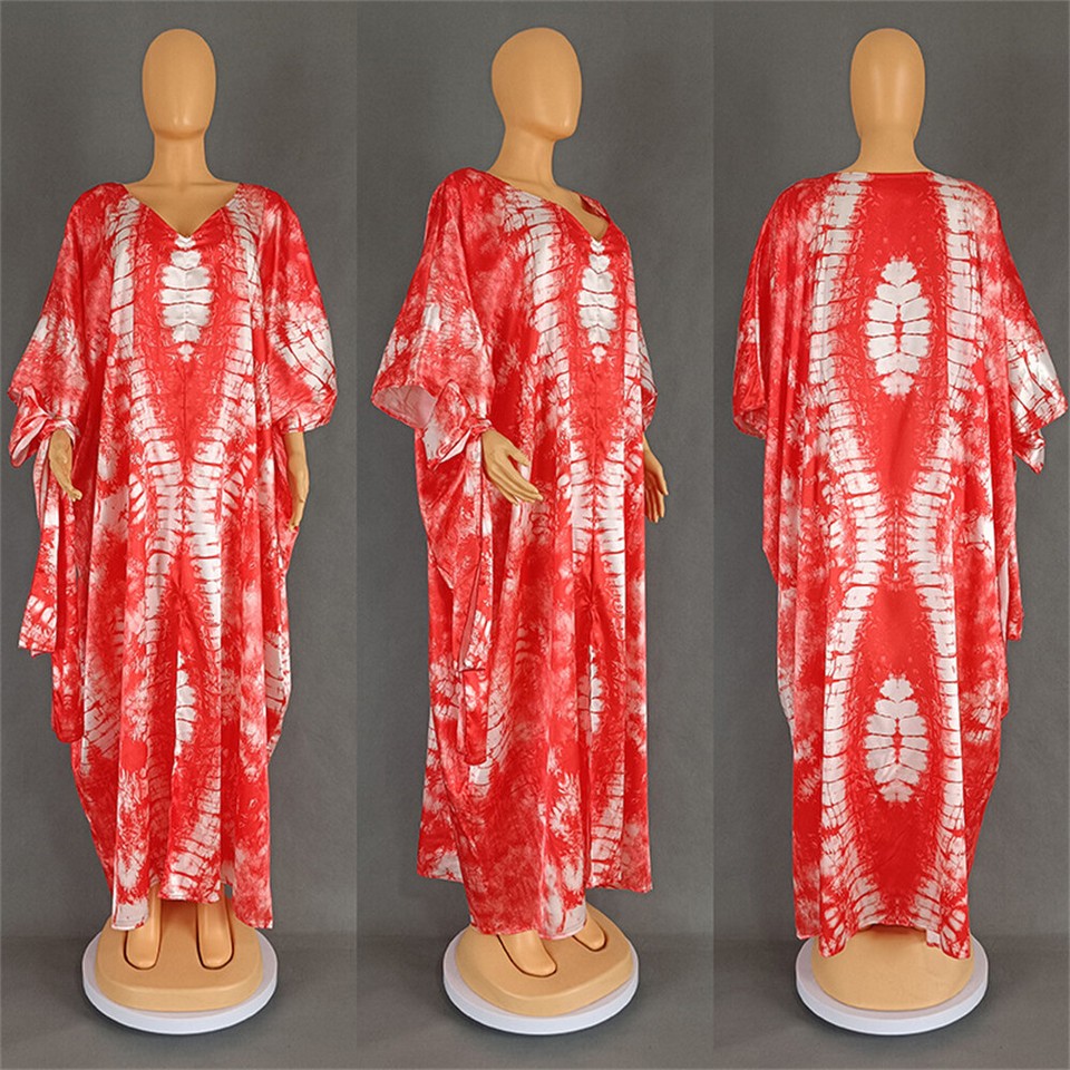 Hijab African Women Long Dress Dashiki Printed Kaftan Loose Robe ...