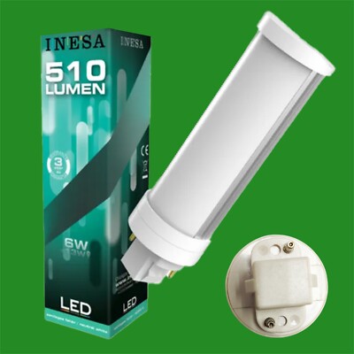 2x 6W =13W LED Retrofit PLT Rotatable G24D 2 Pin Light Bulb, 4000K Cool ...