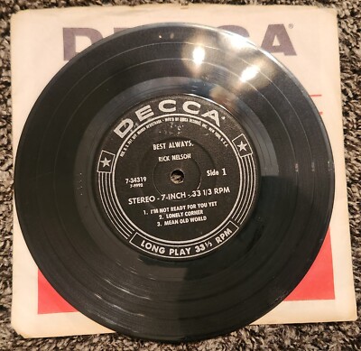 RICK NELSON - Best Always 7" EP DECCA USA 1965 7-34319 33RPM RARE EP | eBay
