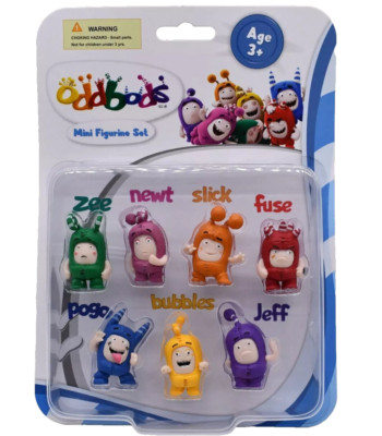 Oddbods Action Figure Toy Fuse, Jeff, Zee & + Mini Figurine Set ( Ages ...