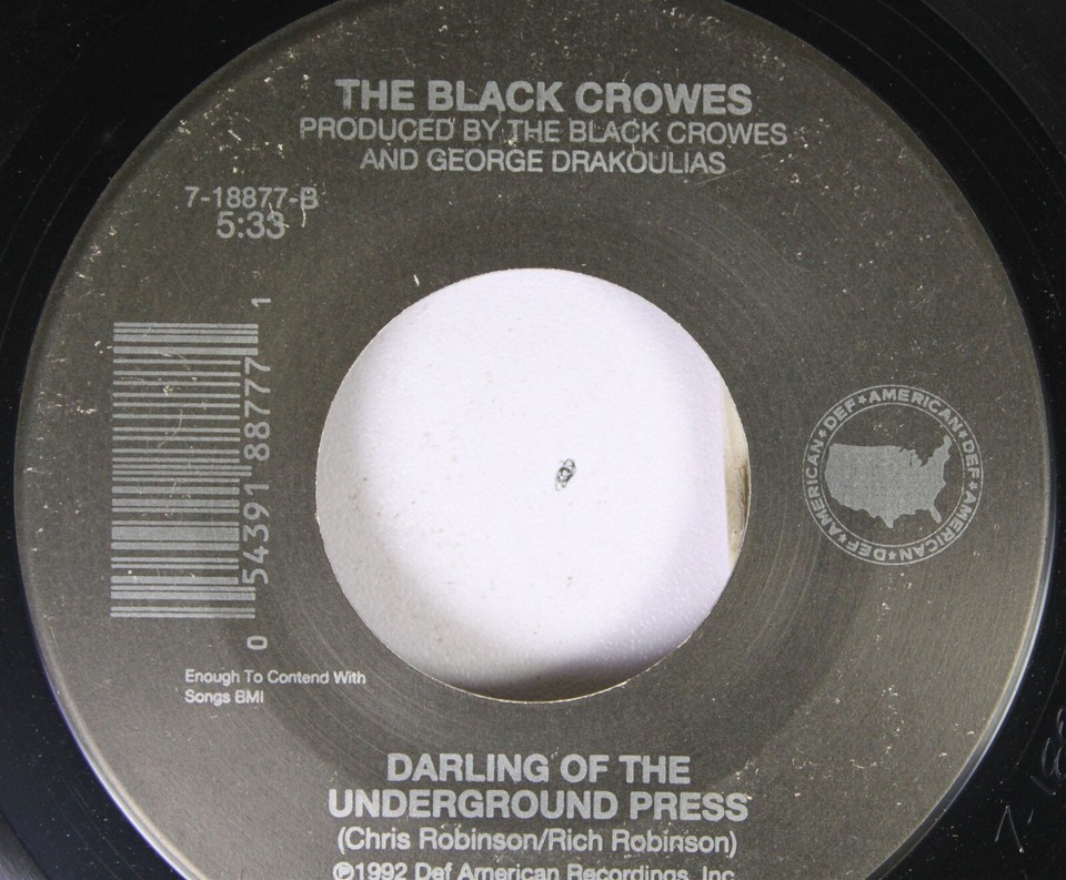 90'S 45 The Black Crowes - Remedy / Darling Of The Underground Press On ...
