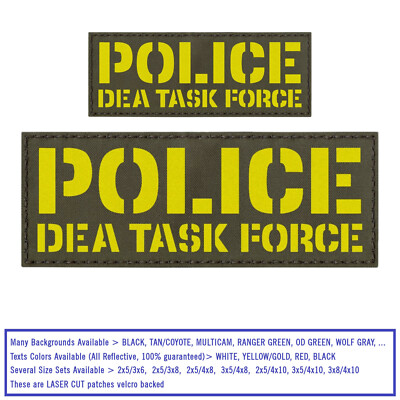Bundle Set 2 Police DEA Task Force Reflective Patches Plate Carrier USA ...