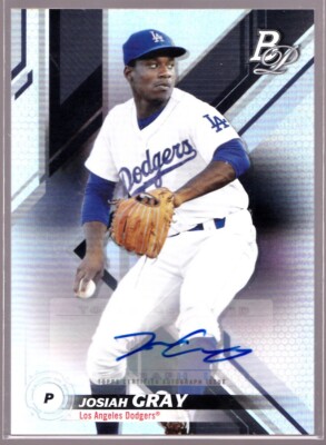 Josiah Gray Dodgers RC Auto 2019 Bowman Platinum Prospect Autograph # ...