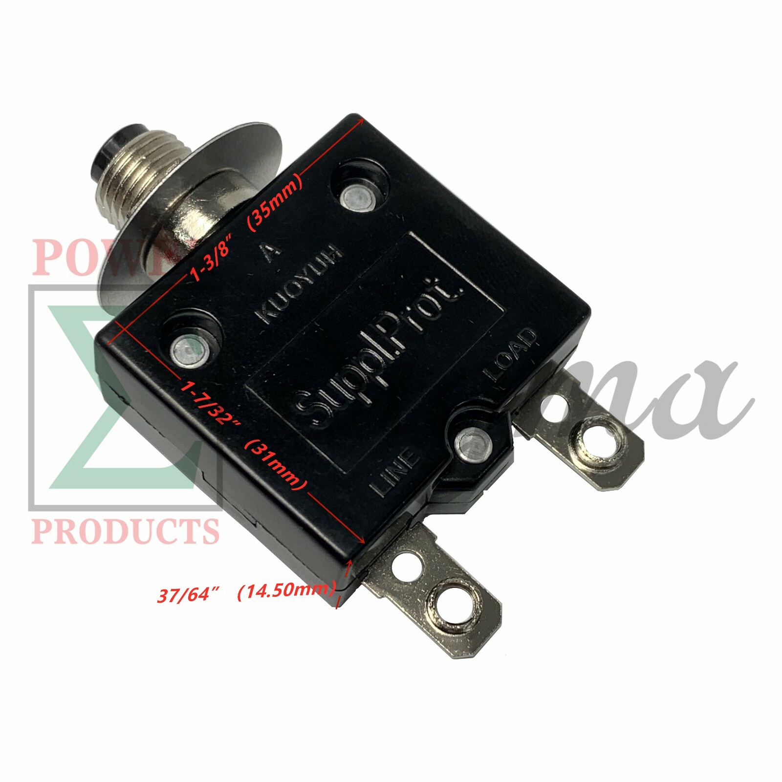 Panel Mount Reset Thermal Push Button Circuit Breaker 20A Amp 125 ...