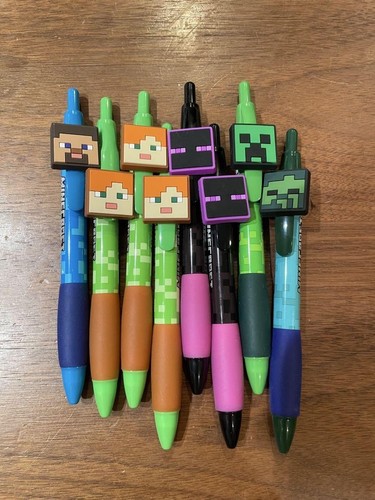 Minecraft Ballpoint Pen Set of 8 Micra #eca93c | eBay