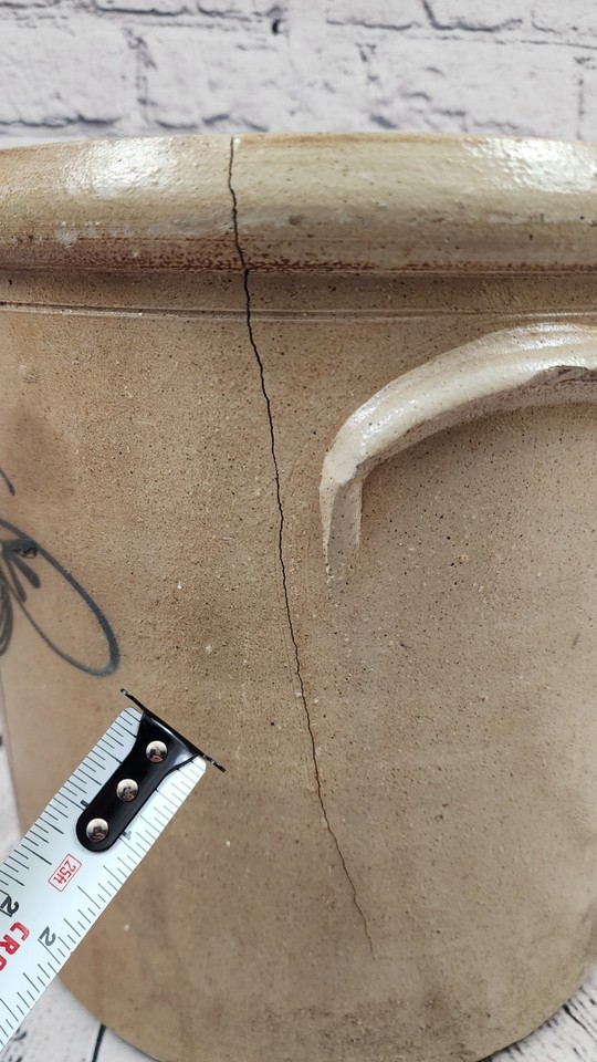 Antique Primitive 4 Gallon Red Wing Stoneware Crock, Salt Glaze Cobalt ...