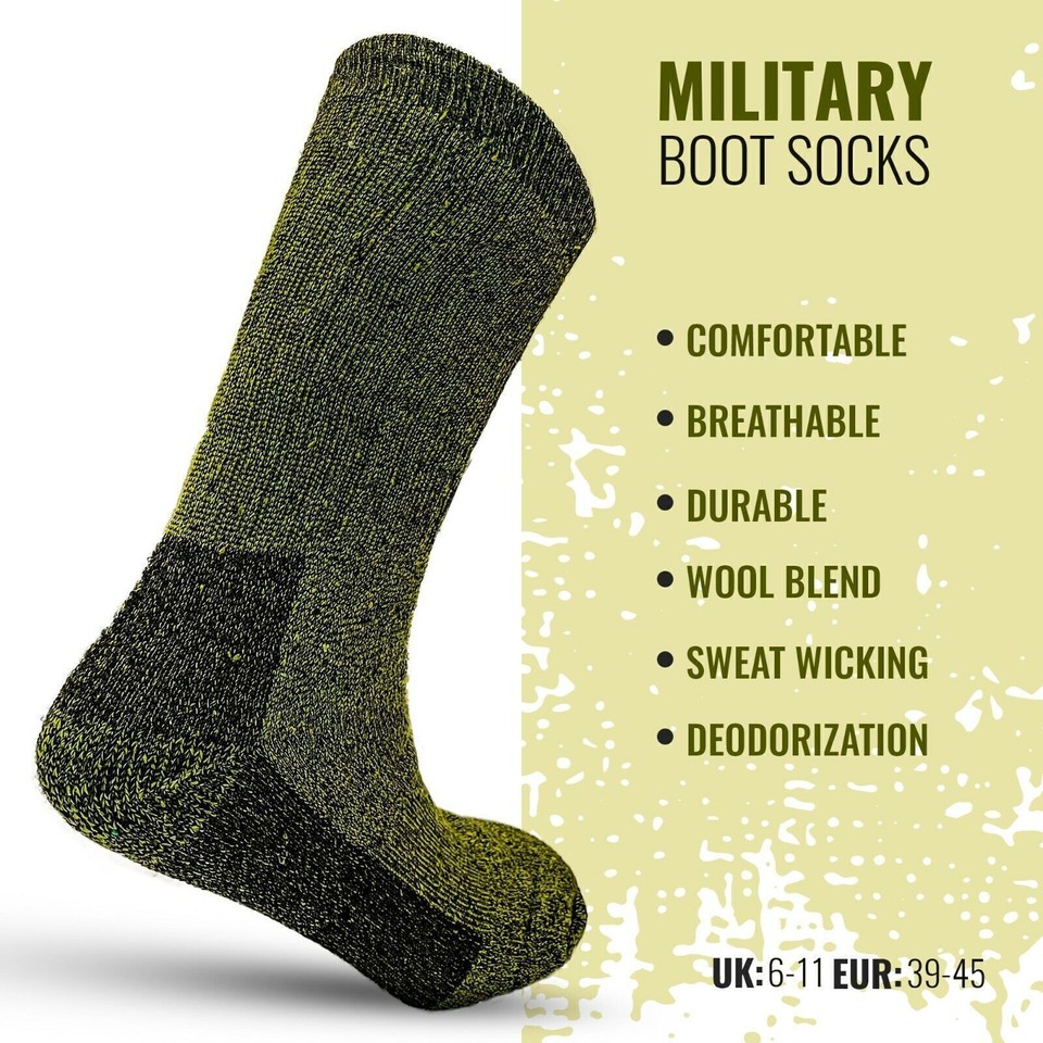 Men Merino Wool Military Cadet Army Work Boot Thick thermal Winter ...