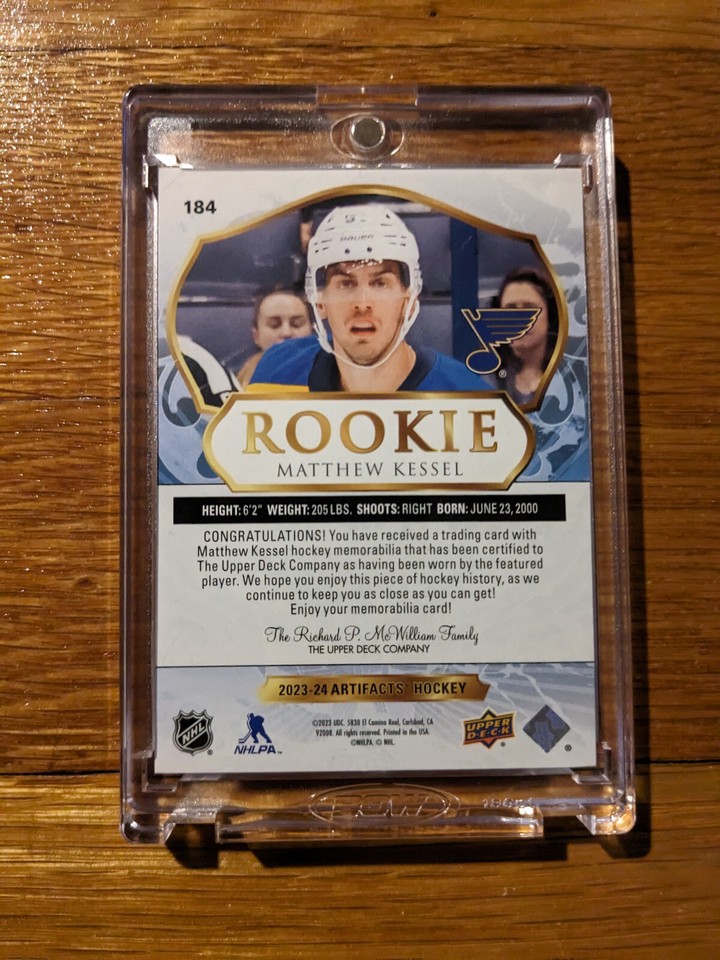 2023-24 Artifacts Rookie Matthew Kessel Emerald Patch/Jersey 35/99 | eBay