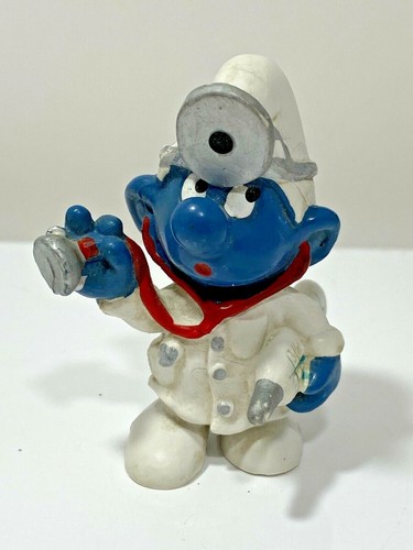 Vintage Peyo Schleich 1978 Smurf Figure Doctor Physician Stethoscope ...