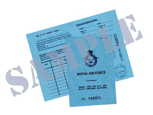 WW2 RAF Identity Card - Form 1250 - King Crown Version - (Exact Copy ...