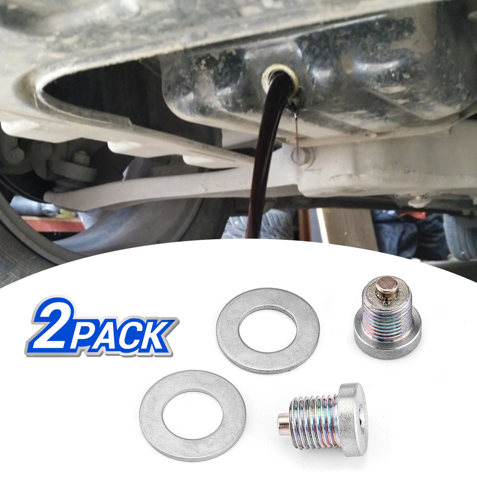 2PCS M14 x 1.5MM Magnetic Engine Oil Drain Plug Screw Bolt Oil Drain ...