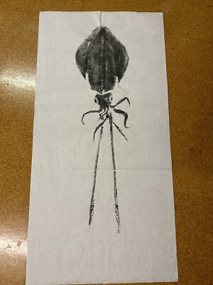 Ink Print artwork Gyotaku Southern Calamari NSW, Original one and only ...