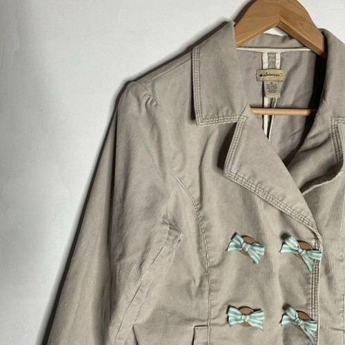 Elevenses Anthropologie Light Taupe Corduroy Double Breasted Jacket 12 ...