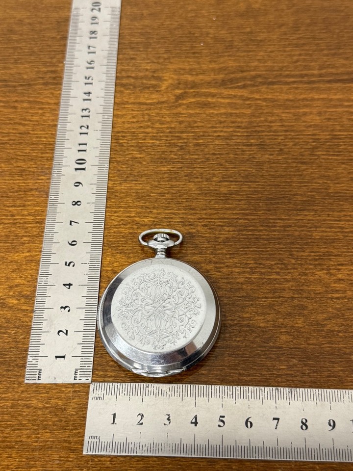Soviet Molnija Pocket Watch 3602 18 Jewels Silver-Blue Dial USSR ...