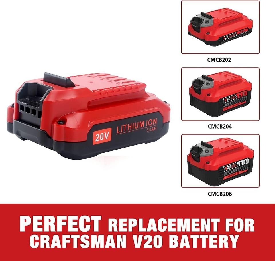 V20 20 Volt MAX For Craftsman Li-ion Battery / Charger CMCB204 CMCB202 ...