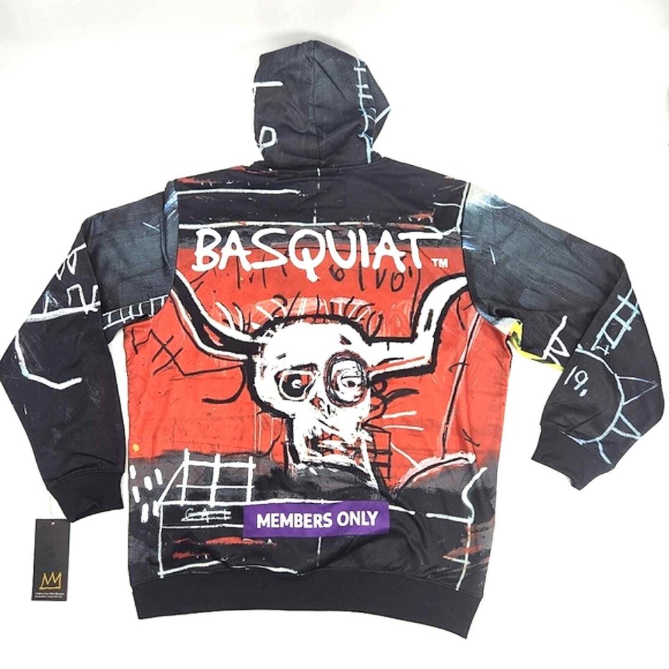 Jean-Michel Basquiat + Members Only Graphic Print Pullover Hoodie ...