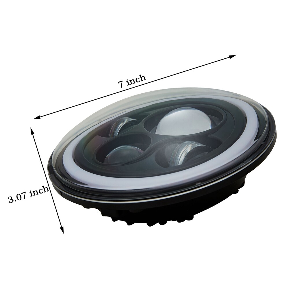 Pair 7" inch Round LED Headlights DRL Projector Light For Jeep Patriot ...